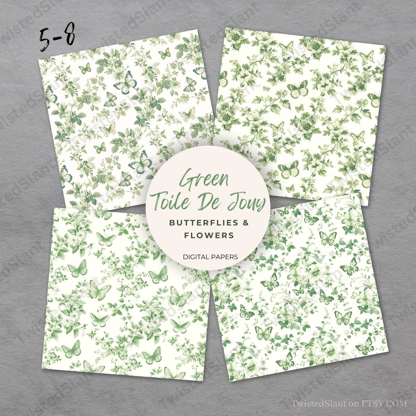 Toile De Jouy Seamless Pattern | INSTANT DOWNLOAD | Green Toile ...