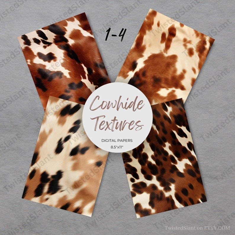 Cowhide Background Digital Paper | INSTANT DOWNLOAD | Cowhide Digital ...