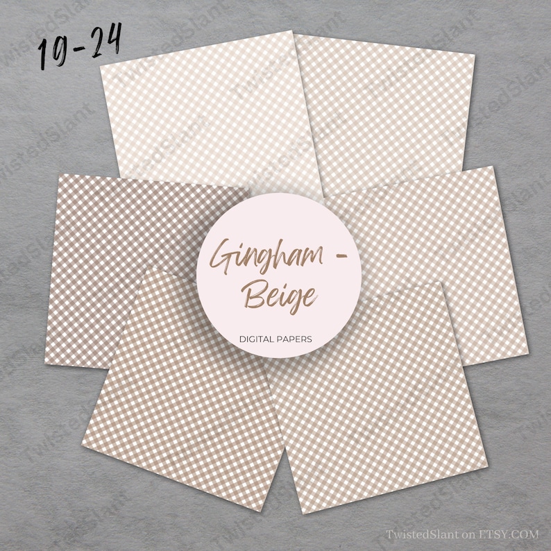 Gingham Digital Paper Pack | INSTANT DOWNLOAD | Gingham Pattern ...
