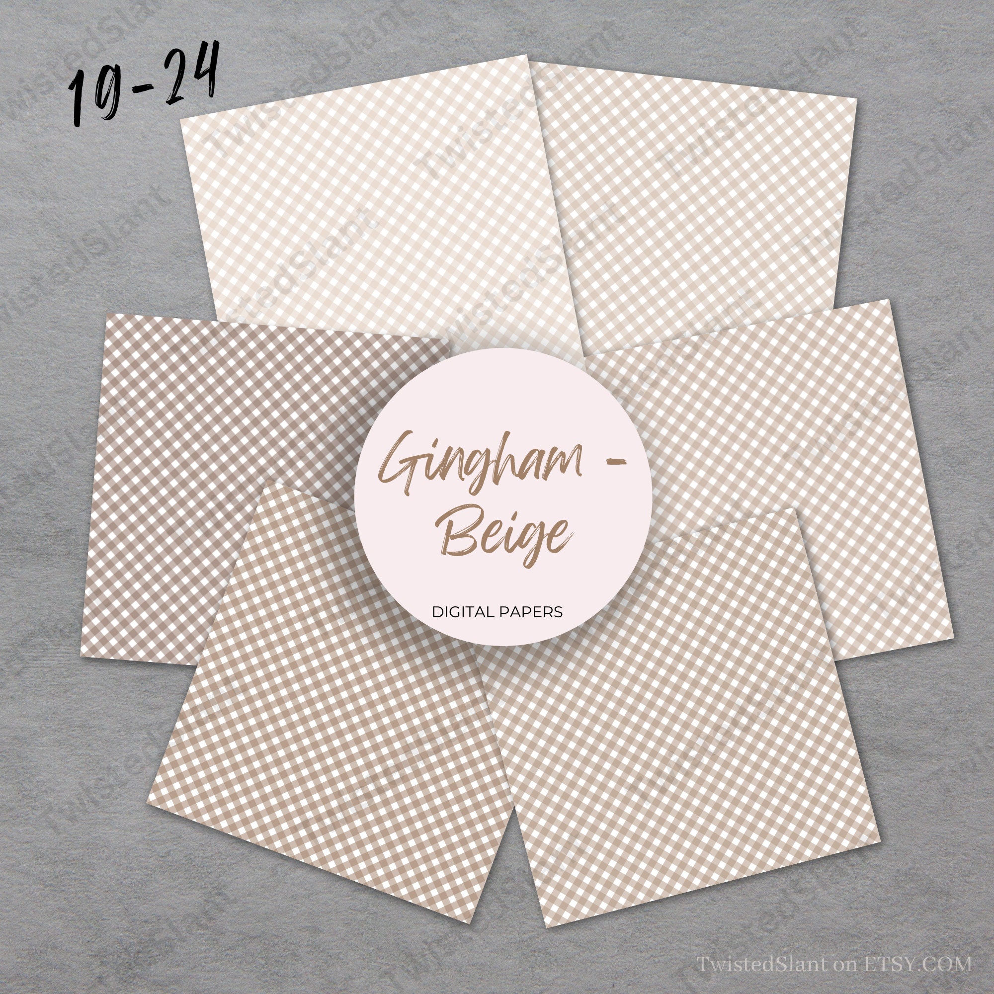 Gingham Digital Paper Pack | INSTANT DOWNLOAD | Gingham Pattern ...