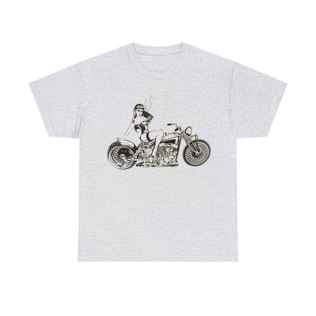 Pinup Girl on a Motorcycle - Etsy