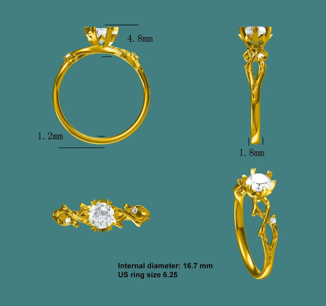 Diamond Engagement Ring Jewelry 3D Model CAD JCD File 3D Printer ...