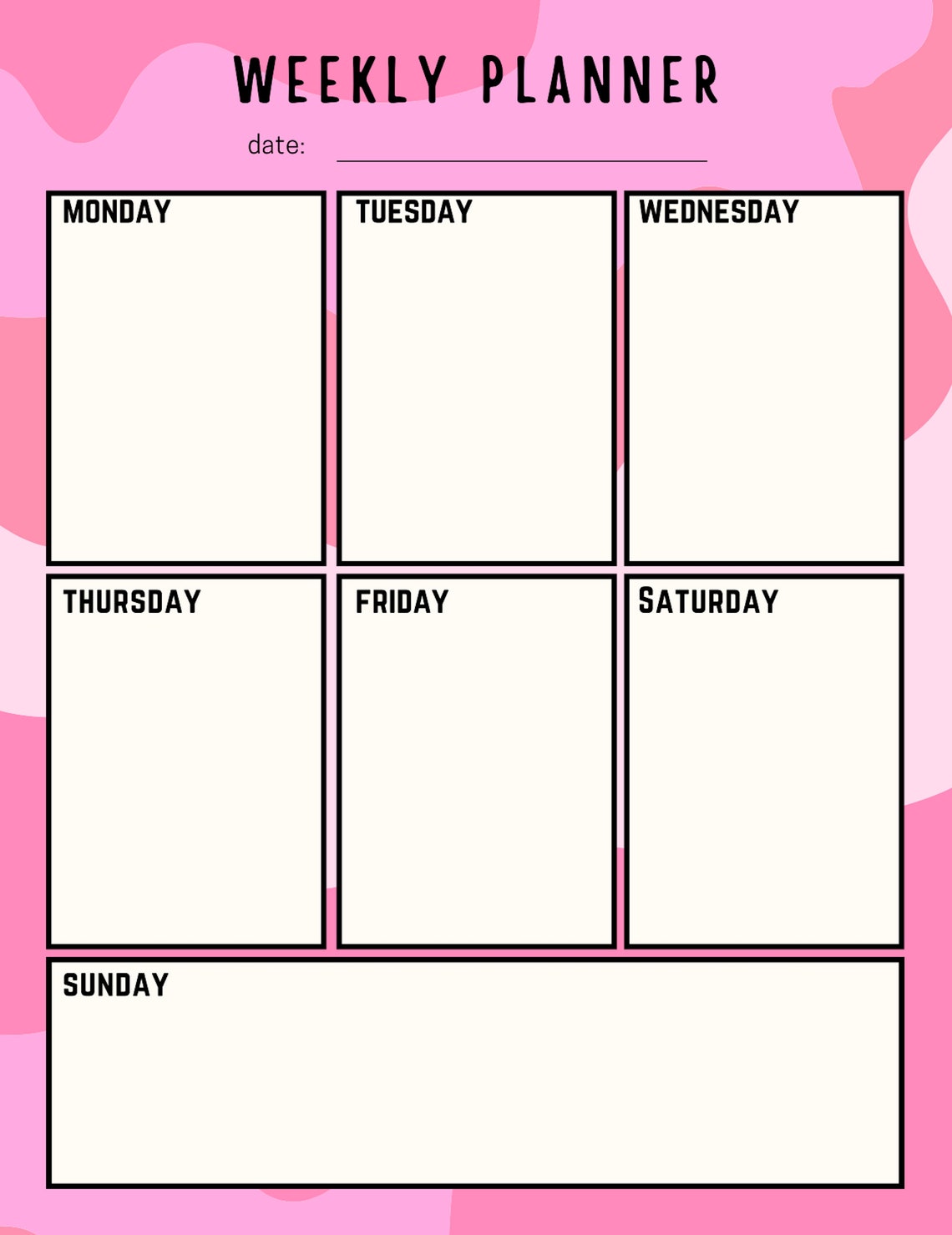 Weekly Printable Planner Colorful - Etsy