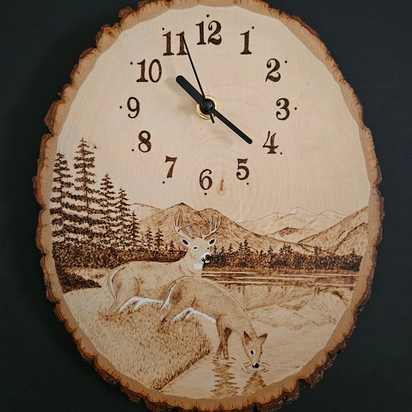 Pyrography Clock - Etsy