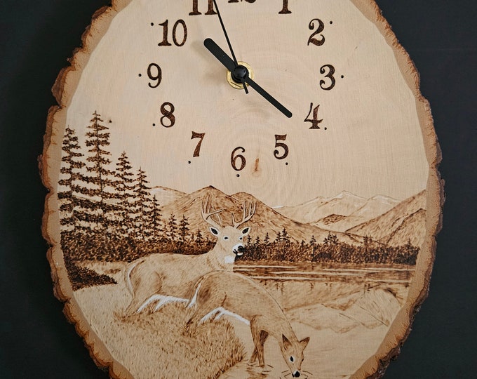 Wood Clock, Wood Art, Pyrography Art, Wood Burning - Etsy