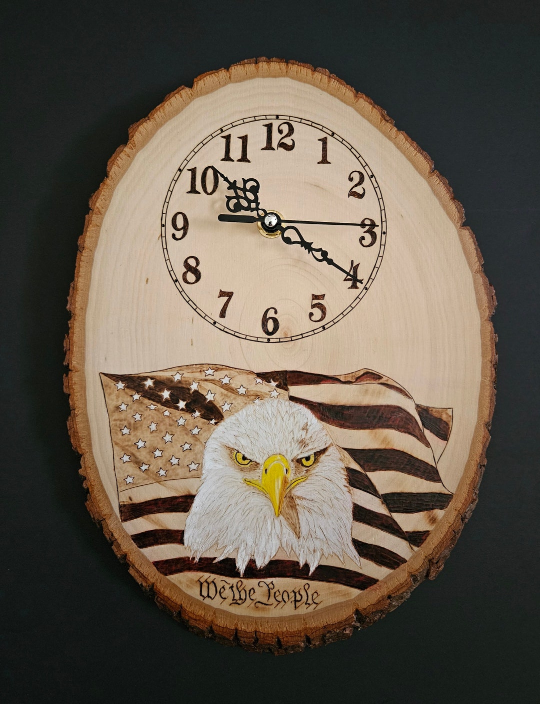 Wood Clock, Pyrography Art, Wood Burning Art - Etsy