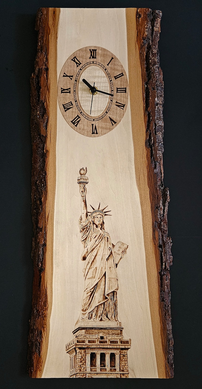 Pyrography, Wood Clock, Wood Burned Art, - Etsy
