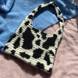 Moo Bag | Crochet Cow Print Bag | Custom Crochet Bag - Etsy