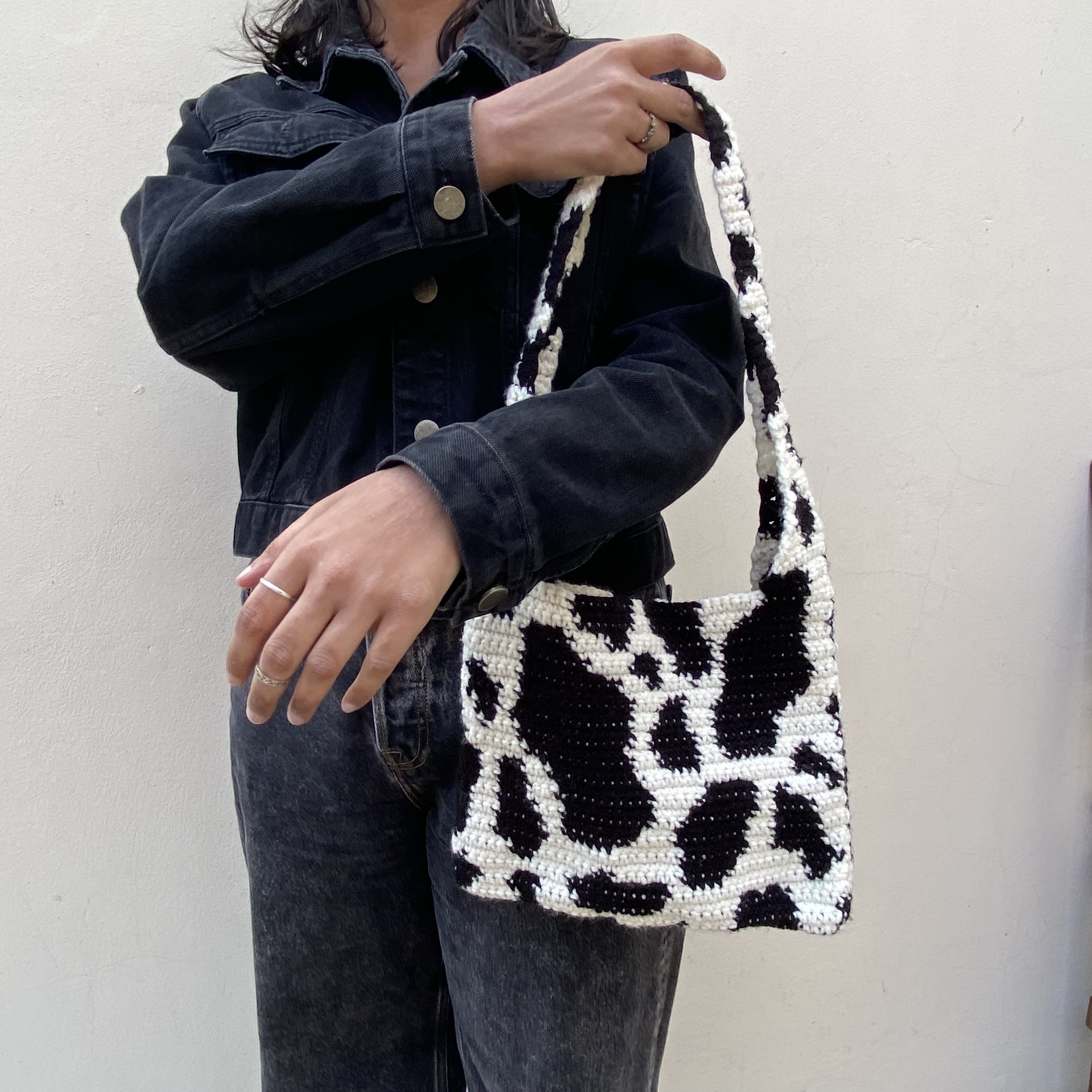 Moo Bag | Crochet Cow Print Bag | Custom Crochet Bag - Etsy