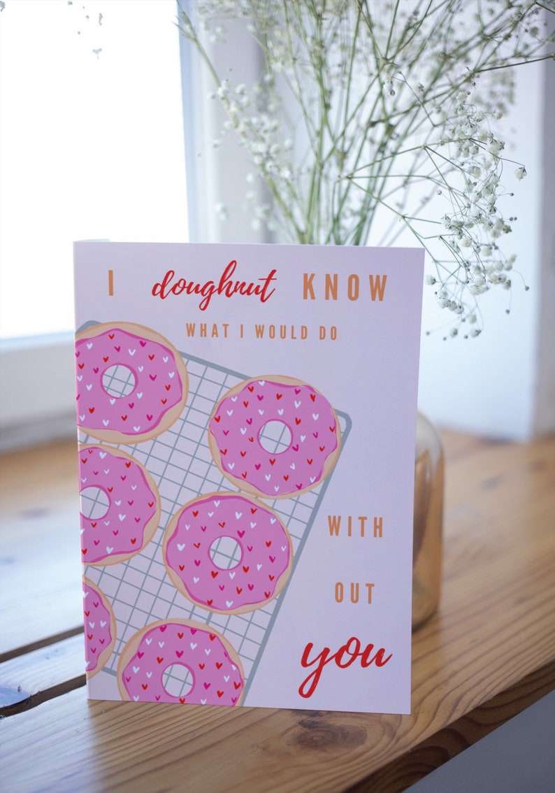 Doughnut Card Food Pun Food Pun Card Love Card - Etsy
