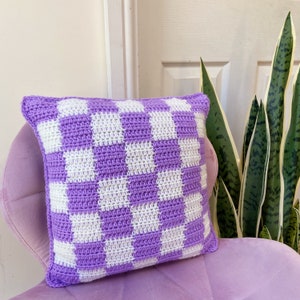 Checkered Cushion | Crochet Cushion - Etsy