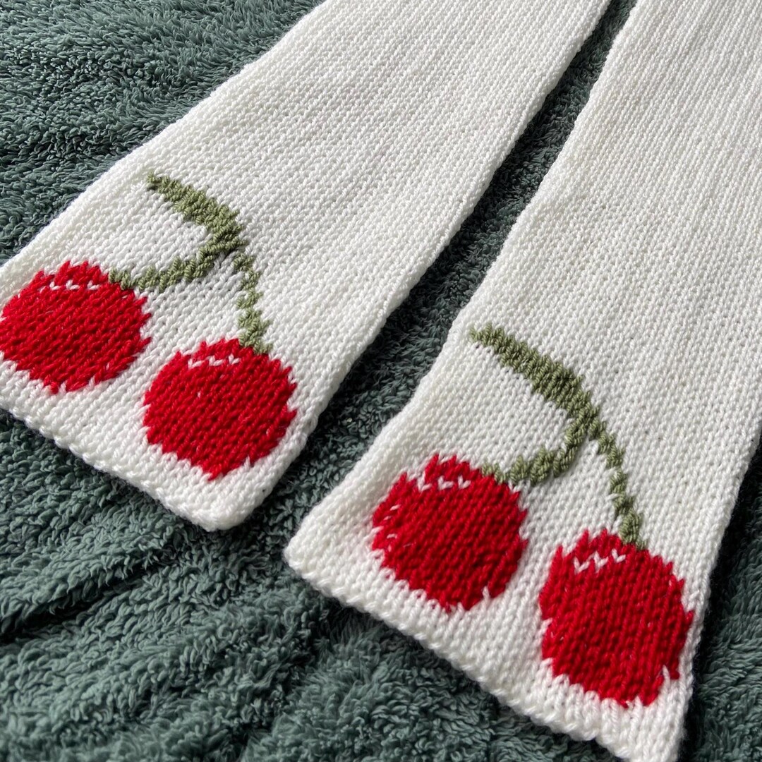 Cherry Scarf | Machine Knit - Etsy