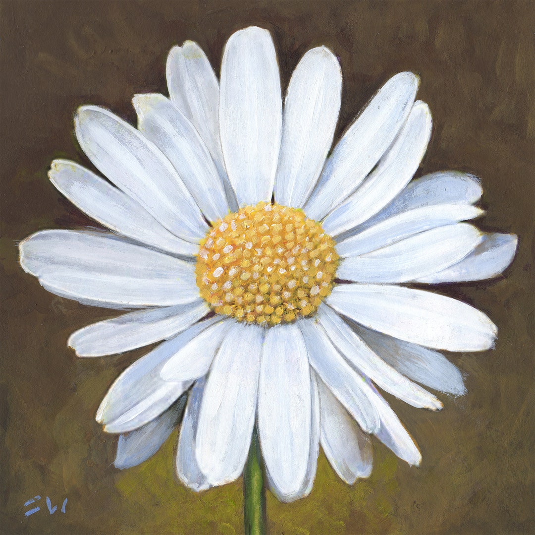 Single Daisy - Original Artwork - Etsy