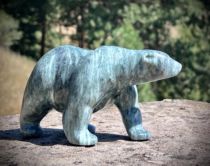 Soapstone Polar Bear Sculpture 6, Signed Original by Wendy Hook, Artist ...