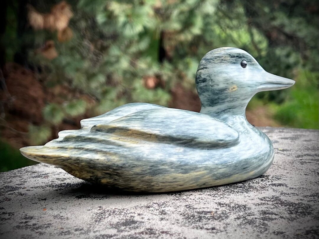 Mallard Duck Soapstone Sculpture 7, Artist Direct and Ready to Ship ...