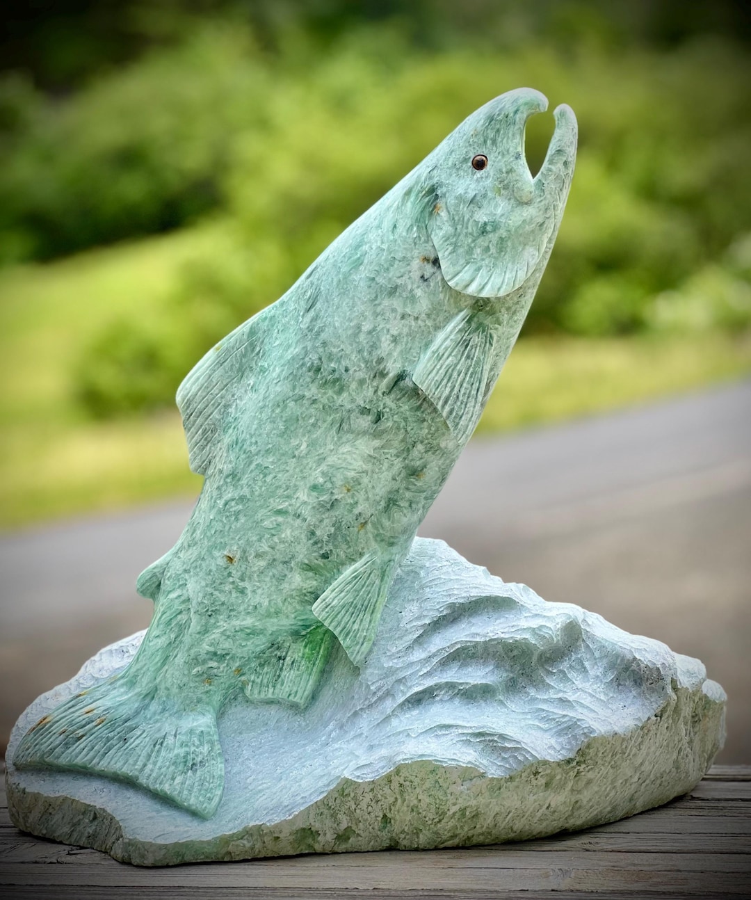 Soapstone Fish Sculpture With Base 20