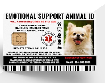 Emotional Support Id Card - Etsy