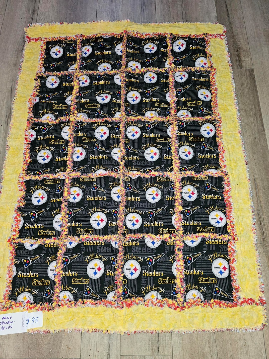 Pittsburgh Steelers Handmade Wall Hanging, Lap Quilt or Throw 38 X 54 ...