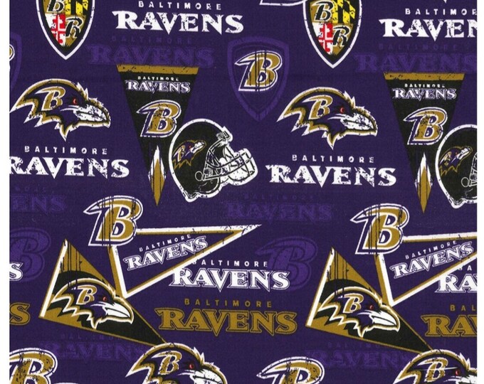 Baltimore Ravens Fabric 44" Wide. Sold by the Yard. Multiple Yards Will ...