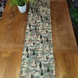 Christmas Deer in the Forest Table Runner. 12 X 60 POINT TO POINT ...