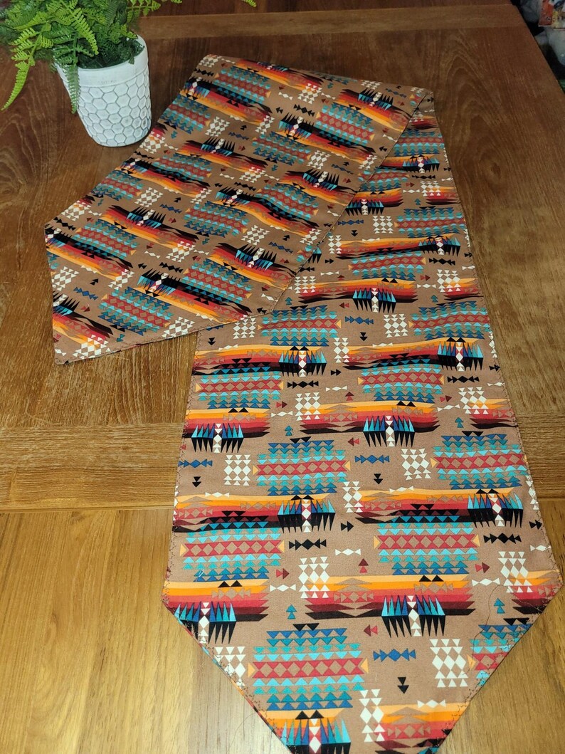 Native Design Table Runner Tribal Design Table Runner 12" X 60" Point ...