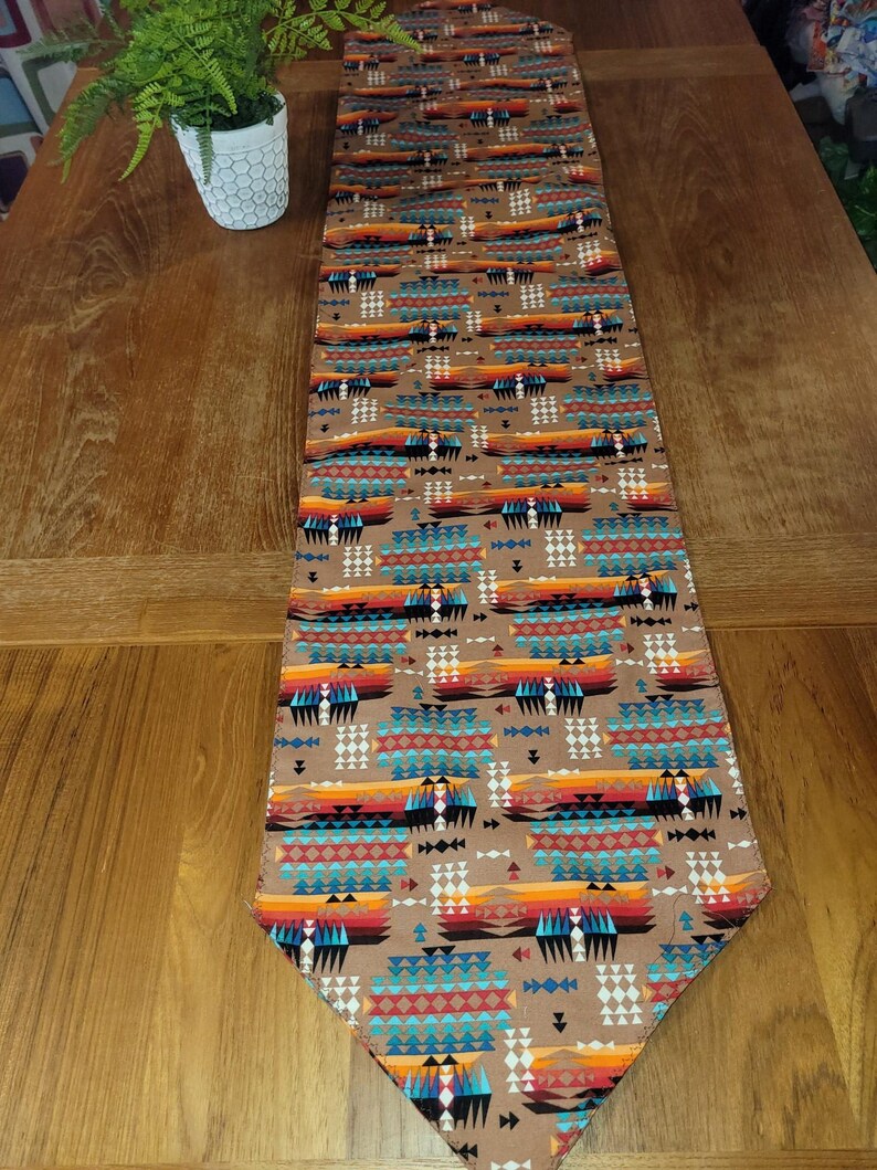 Native Design Table Runner Tribal Design Table Runner 12" X 60" Point ...