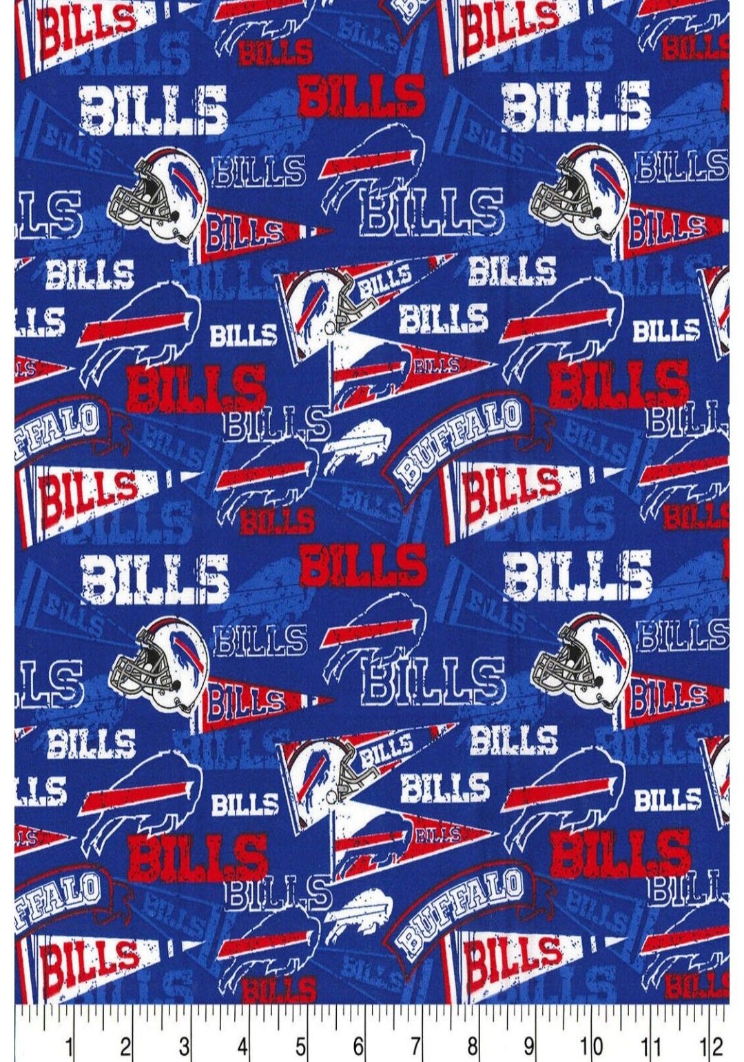 Buffalo Bills Fabric Yardage 44 Wide. Sold by the Yard. Multiple Yards ...
