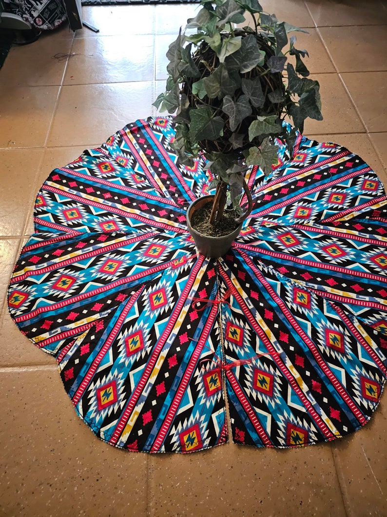 Native American Tribaltree Skirt and or Table Topper. Handmade, Ribbon ...