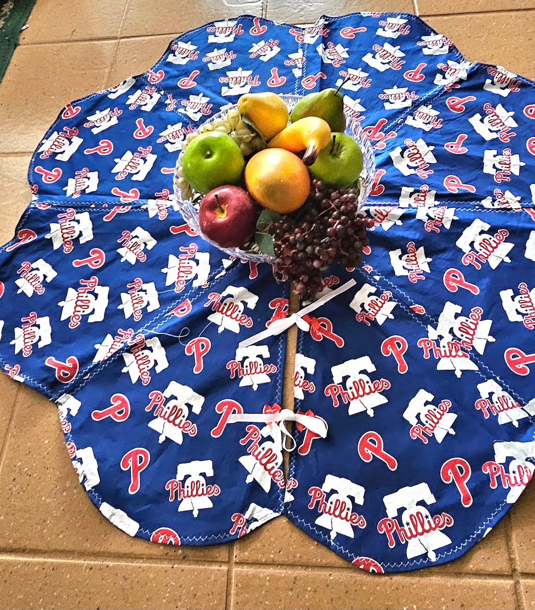 Philadelphia Phillies Table Topper or Tree Skirt. Handmade, Quilted ...