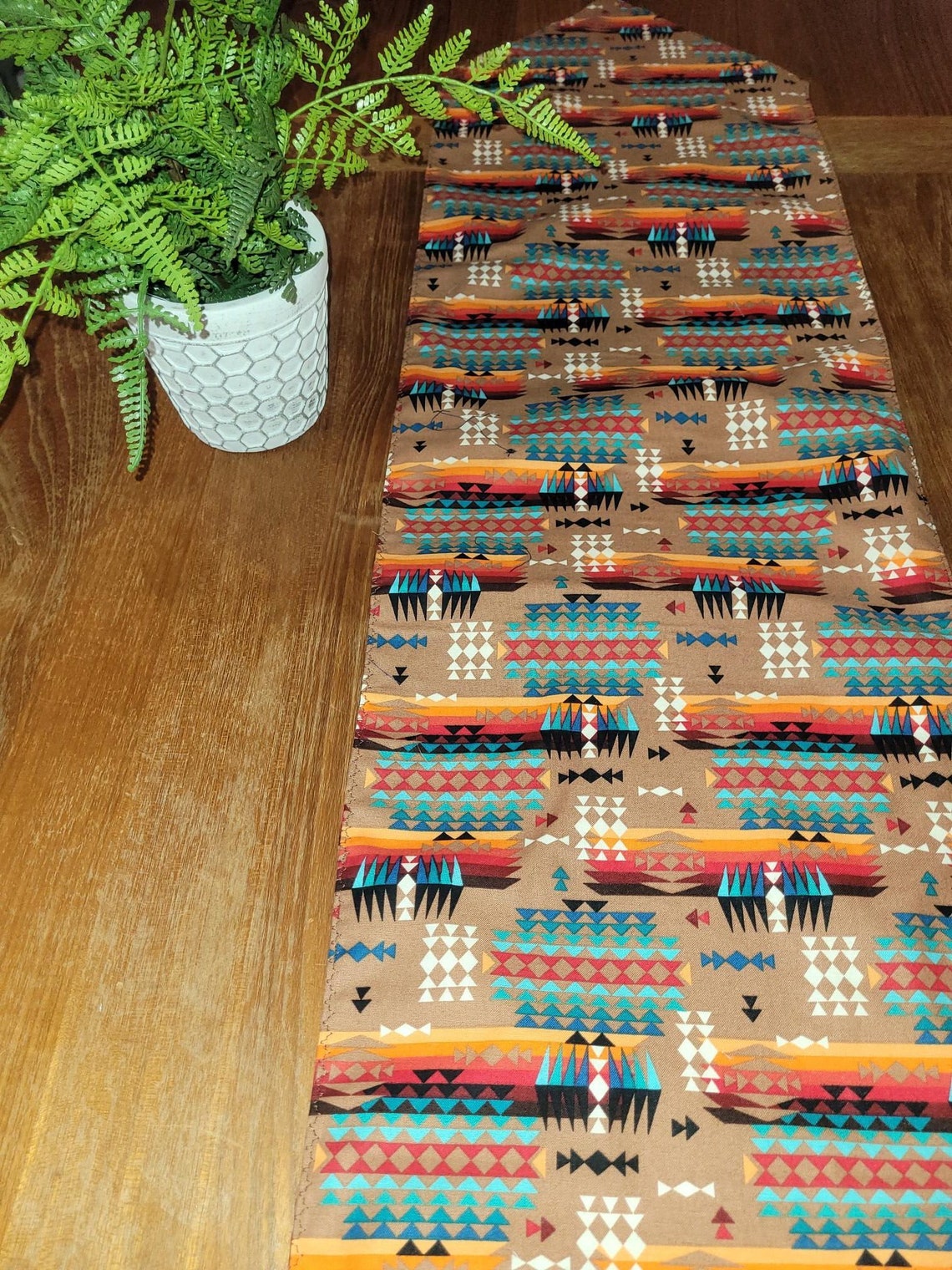 Native Design Table Runner Tribal Design Table Runner 12" X 60" Point ...
