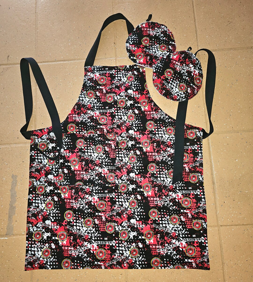 Marine Corp Apron, Military Apron. Handmade, Adult, Lined Grilling ...