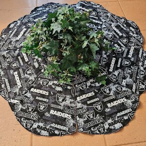 Las Vegas Raiders Table Cloth Topper Tree Skirt. Handmade - Etsy