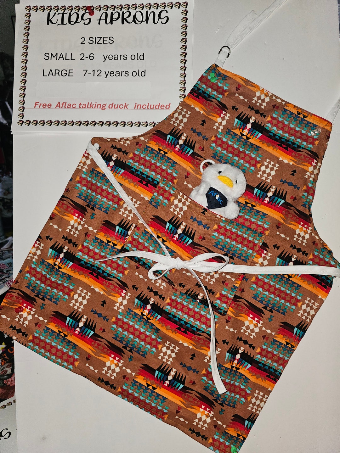 Native American Tribal Kids Apron in Two Sizes. Free Aflac Kids Duck ...