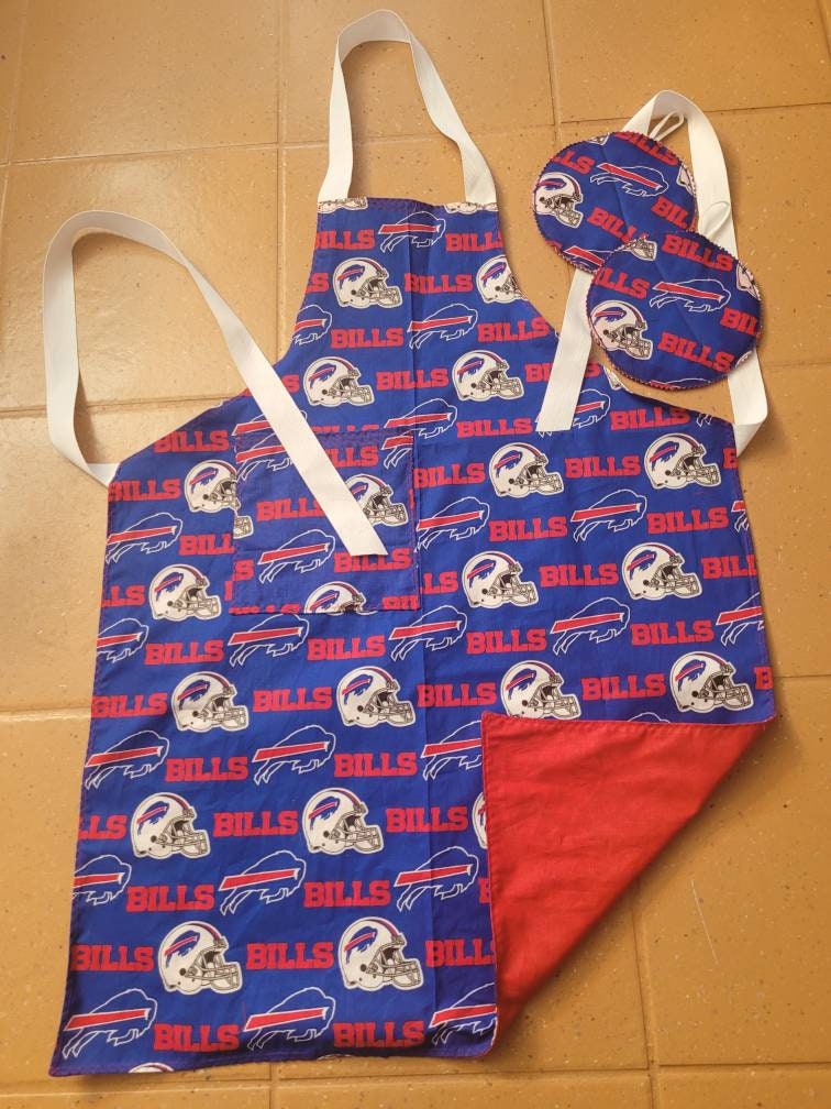 Buffalo Bills Apron, Reversible, Handmade Lined With Coordinating ...