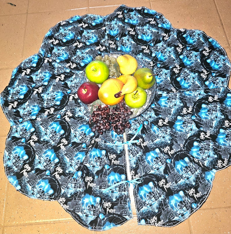 Harry Potter Table Topper and or Tree Skirt. Handmade, Quilted, Ribbon ...