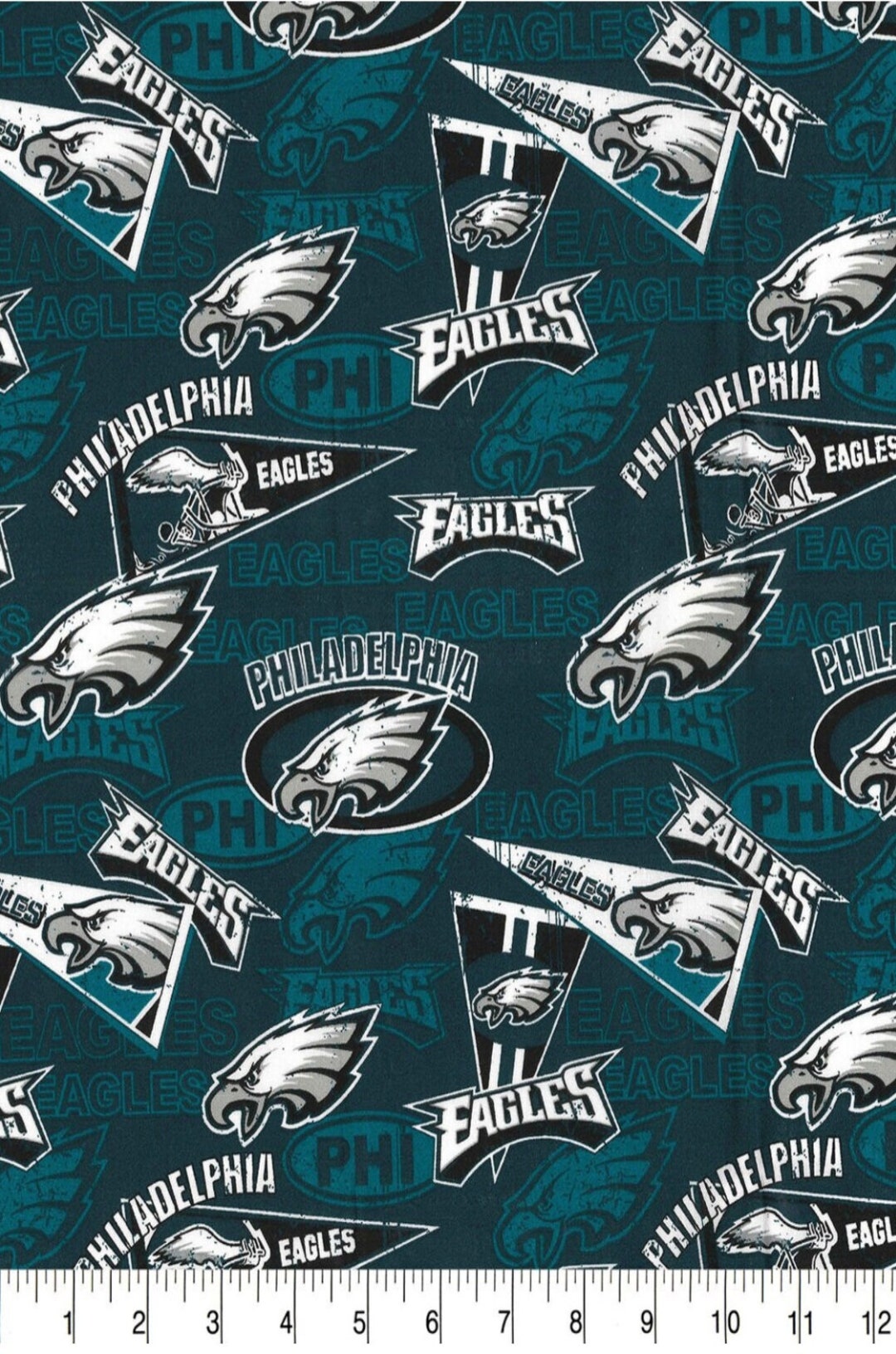 Philadelphia Eagles Yardage Fabric 44" Wide. Sold by the Yard. Single ...