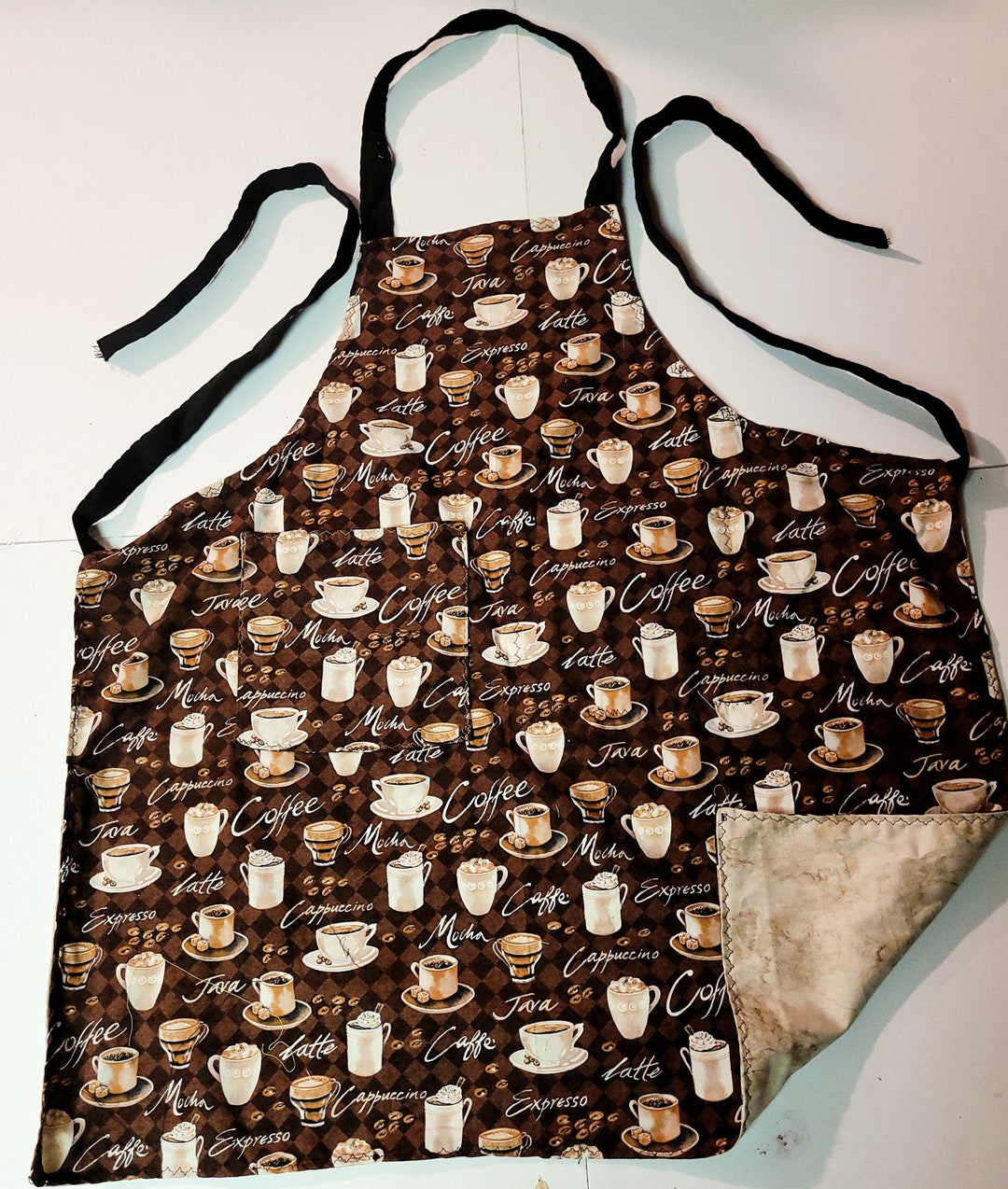 Coffee Time Apron. Reversible - Etsy