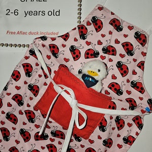Lady Bug Kids Apron in Two Sizes. Free Aflac Kids Duck. - Etsy