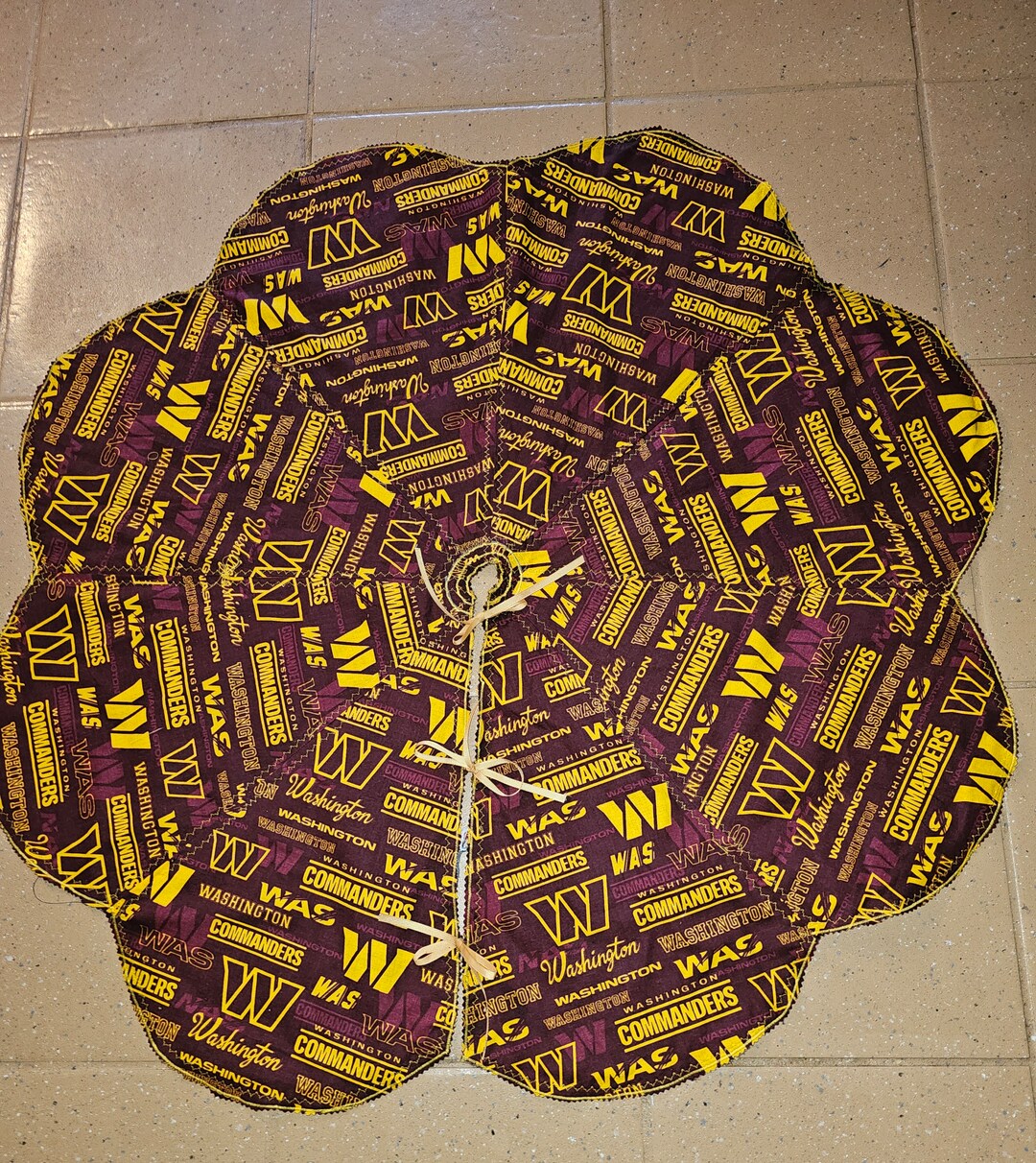 Washington Commanders Table Topper or Tree Skirt. Handmade, Quilted ...