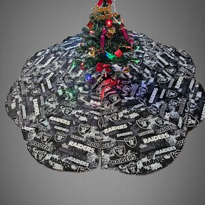 Las Vegas Raiders Table Cloth Topper Tree Skirt. Handmade - Etsy