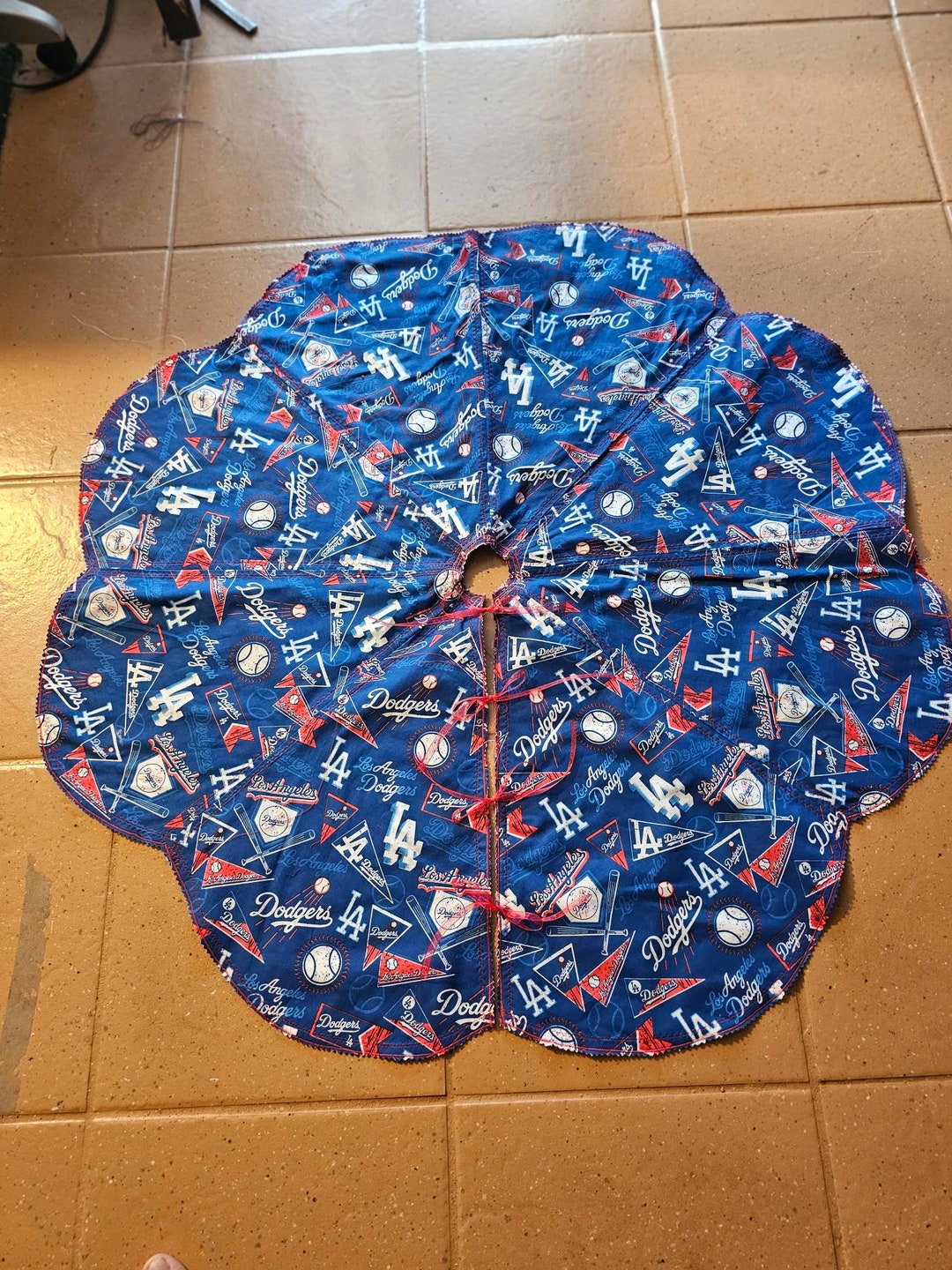 Los Angeles Dodgers Tree Skirt Tablecloth. Handmade Quilted - Etsy