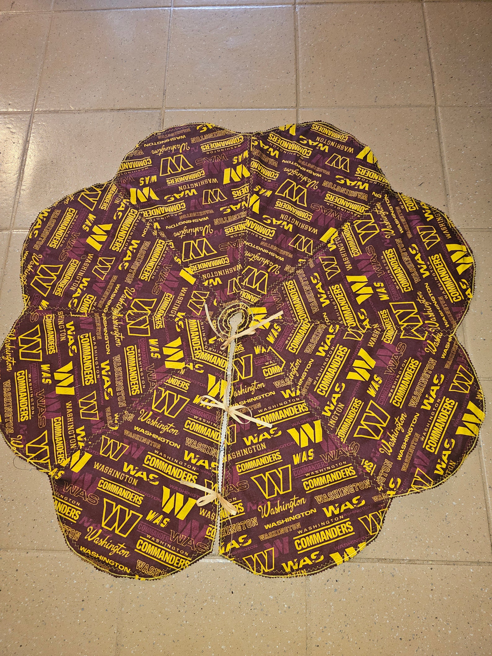 Washington Commanders Table Topper or Tree Skirt. Handmade, Quilted ...