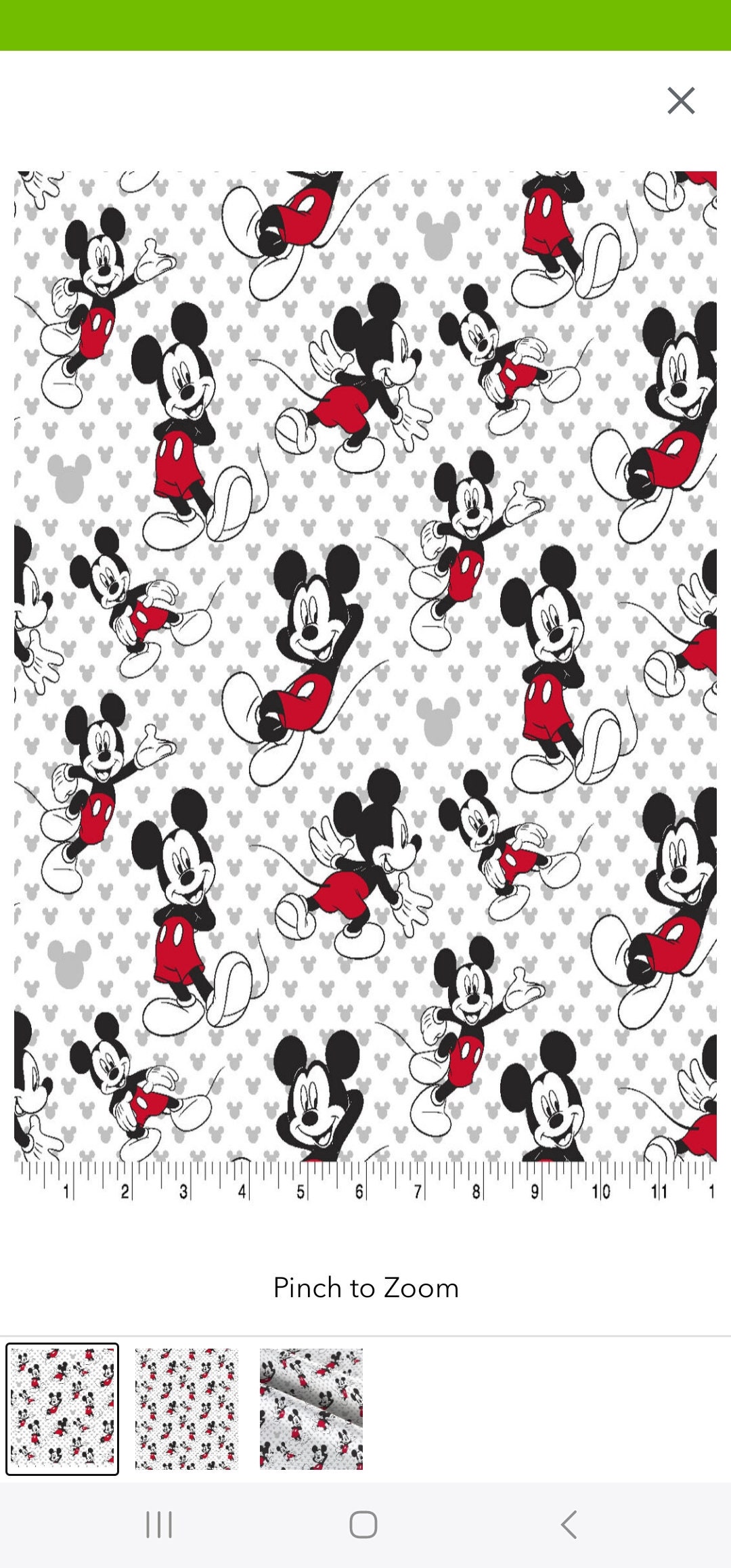 Mickey Mouse Fabric Yardage 44 Wide. Sold by the Yard. Multiple Yards ...