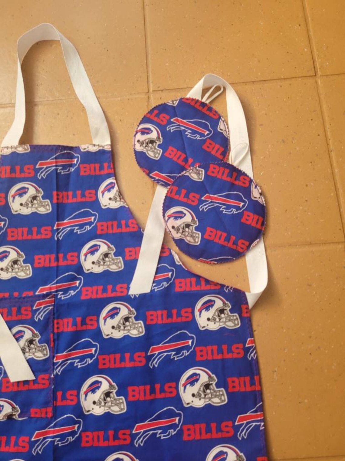 Buffalo Bills Apron, Reversible, Handmade Lined With Coordinating ...