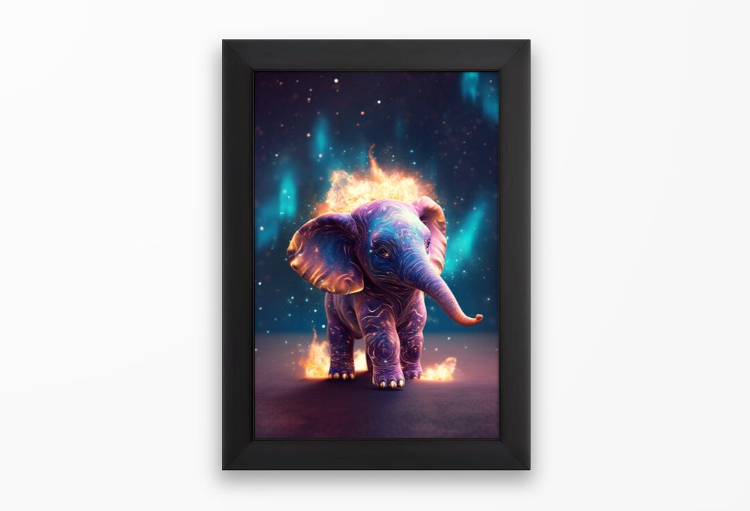 Celestial Elephant Calf: Iridescent Galaxies & Nebulae in Octane Render ...