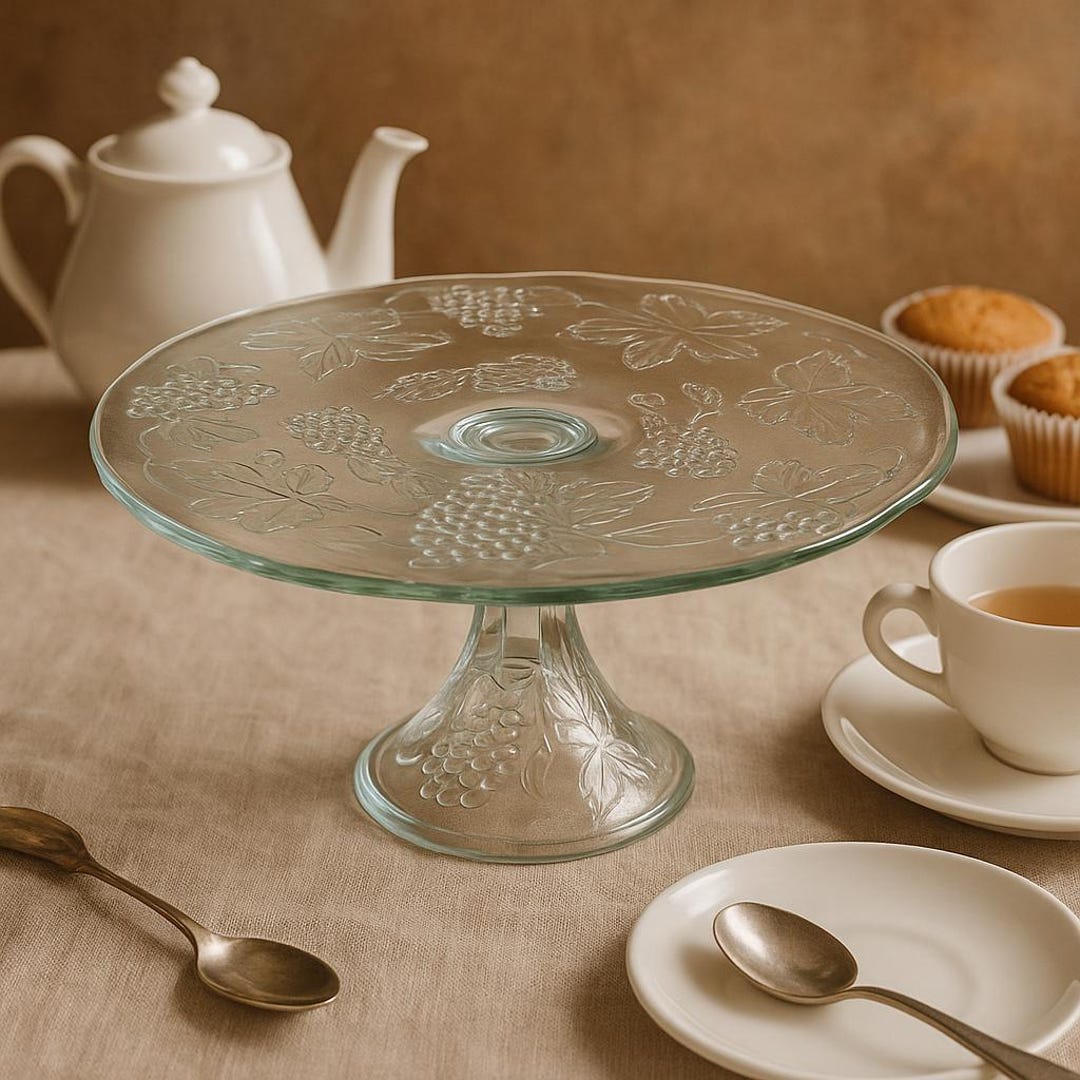 Vintage Indiana Glass “colony Harvest Grape” Pedestal Cake Stand - Etsy