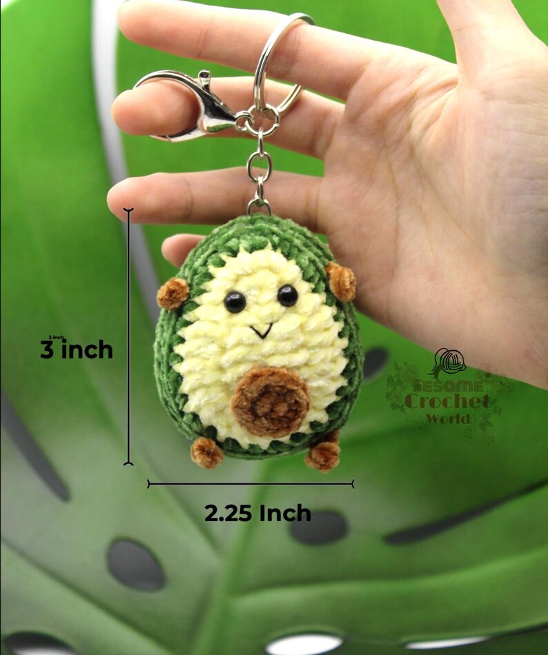Crochet Green Avocado Keychain. Cute Avocado Keychain Decoration for ...
