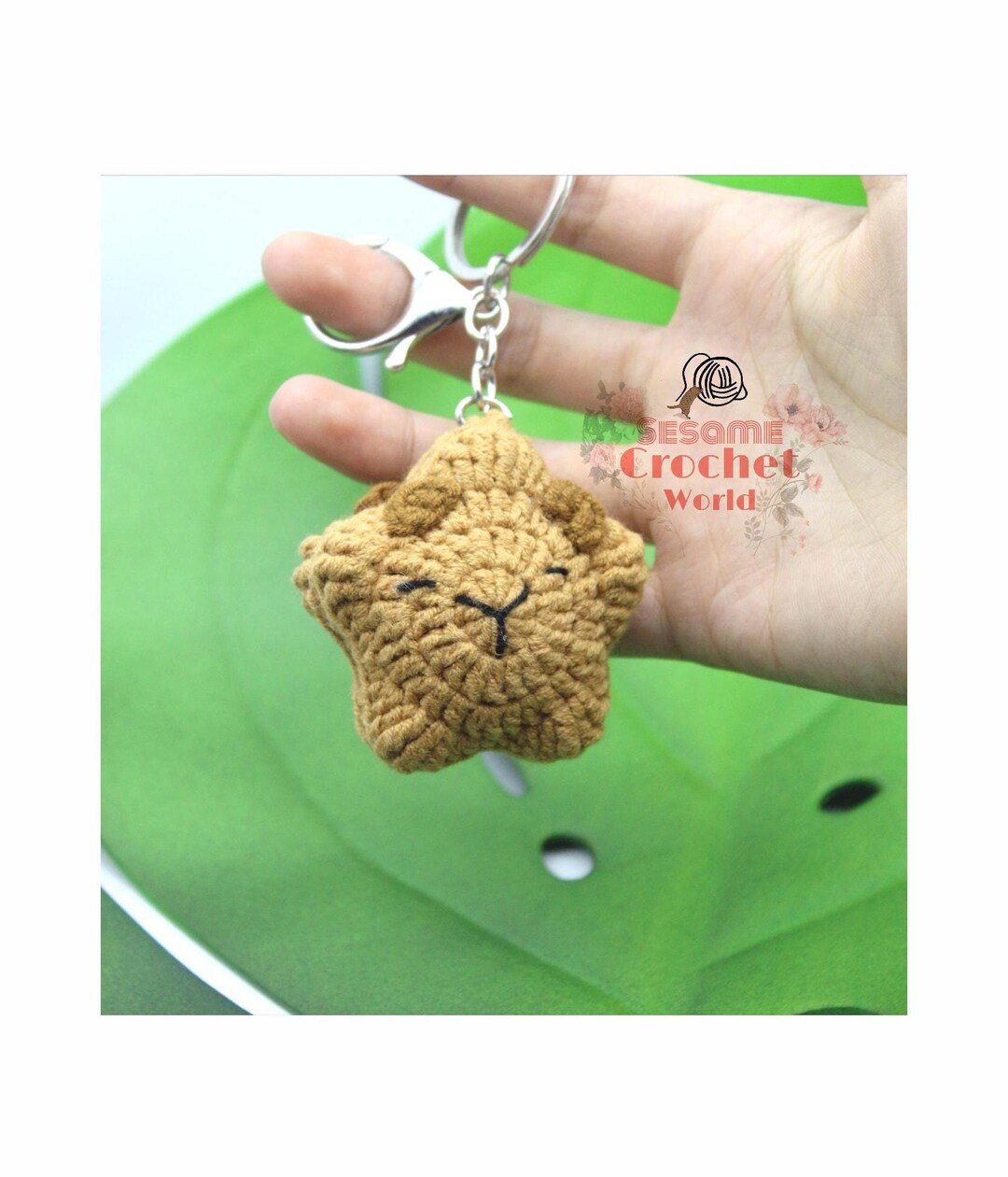 Crochet Star-shaped Capybara Keychain. Star Capybara Keychain ...