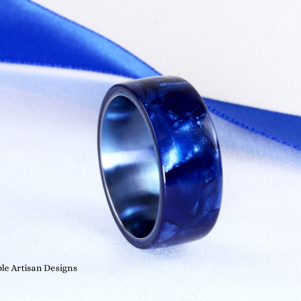 Blue Titanium Ring - Etsy