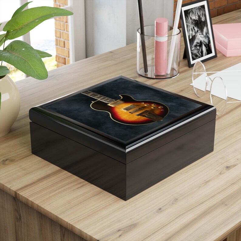 Electric Guitar Jewelry Box: Wooden Keepsake Box for Musicians - Etsy